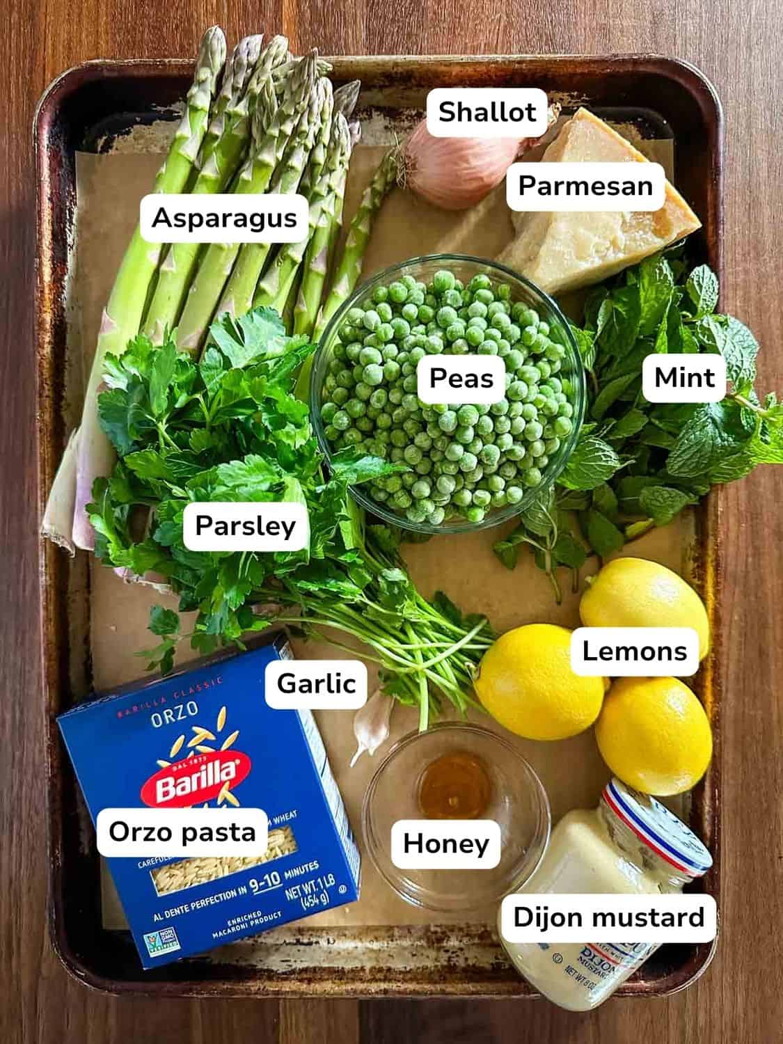 Easy Cold Asparagus Orzo Salad with Lemon-Parmesan Vinaigrette ...