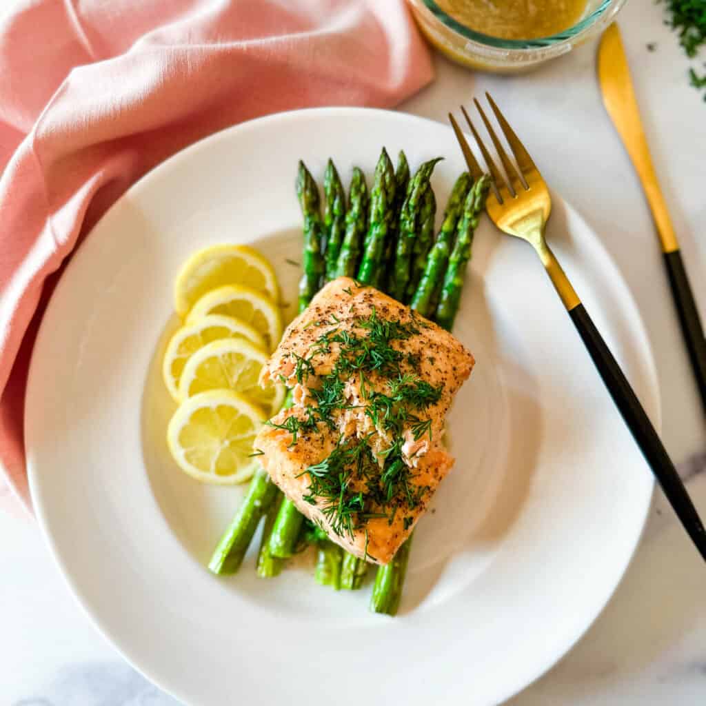 Quick Air Fryer Salmon and Asparagus with Lemon Brown Butter – Natalie ...