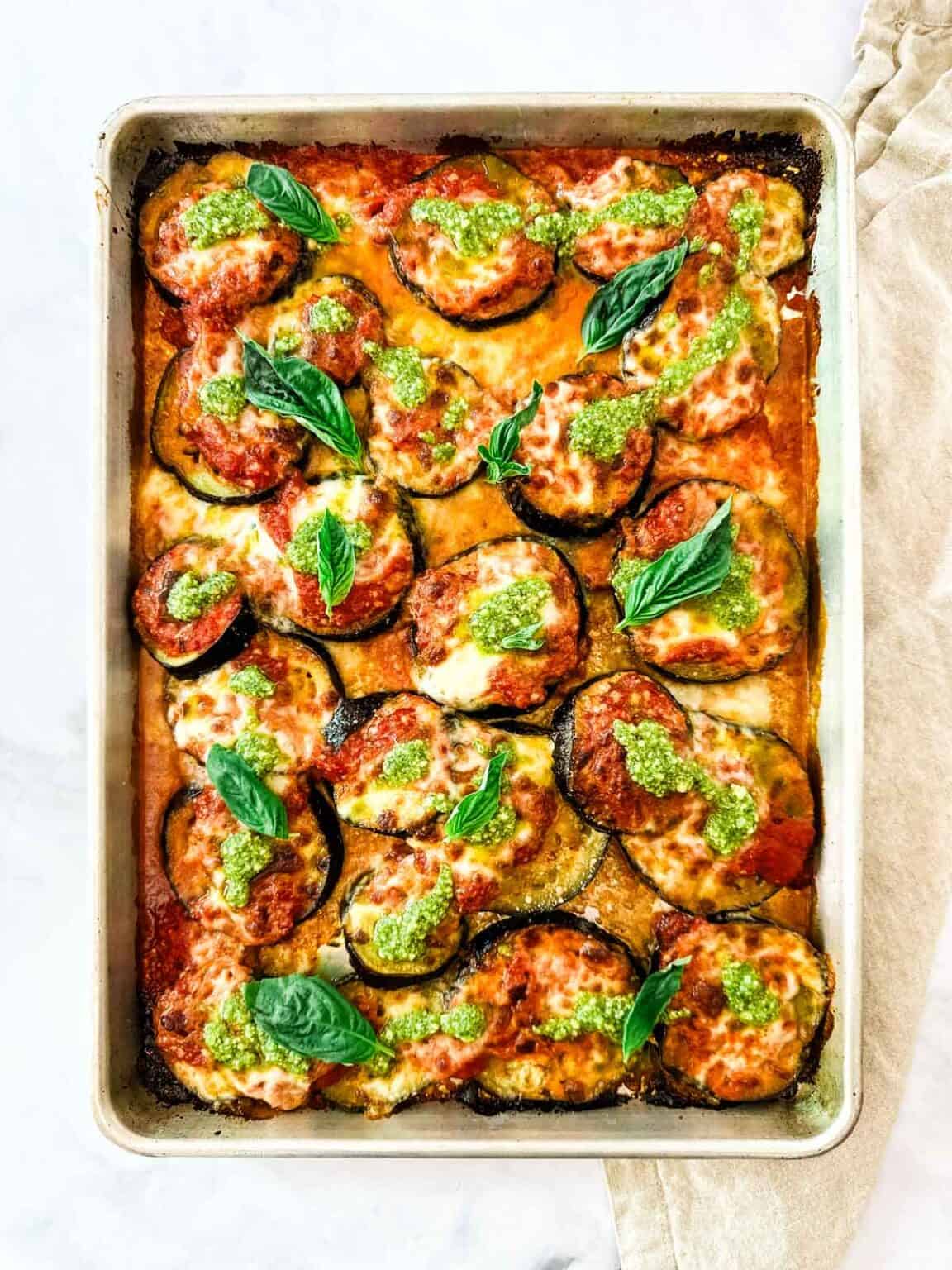 Easy Weeknight Sheet Pan Eggplant Parmesan (no breading) – Natalie ...