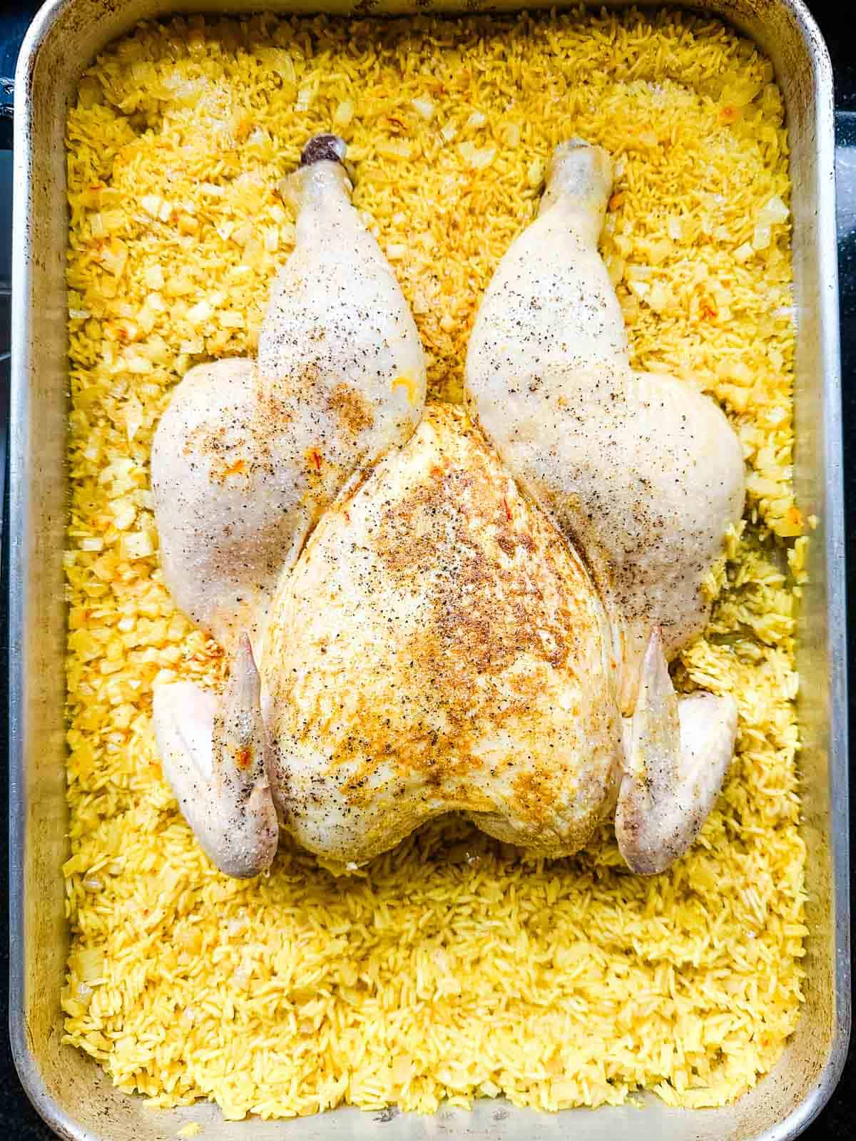 One Pan Saffron Chicken and Jewel-Inspired Rice Recipe – Natalie Marble ...