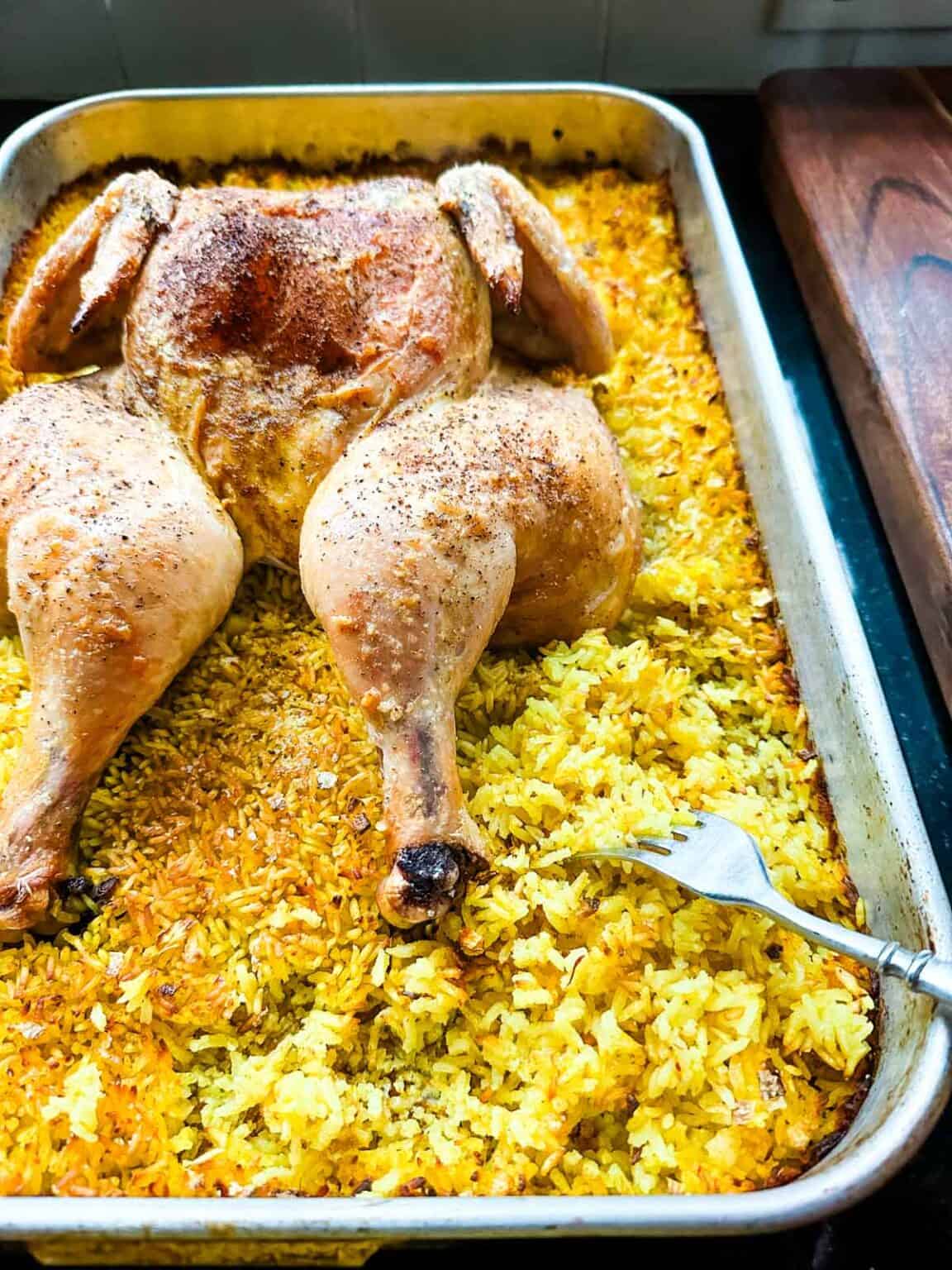 One Pan Saffron Chicken and Jewel-Inspired Rice Recipe – Natalie Marble ...