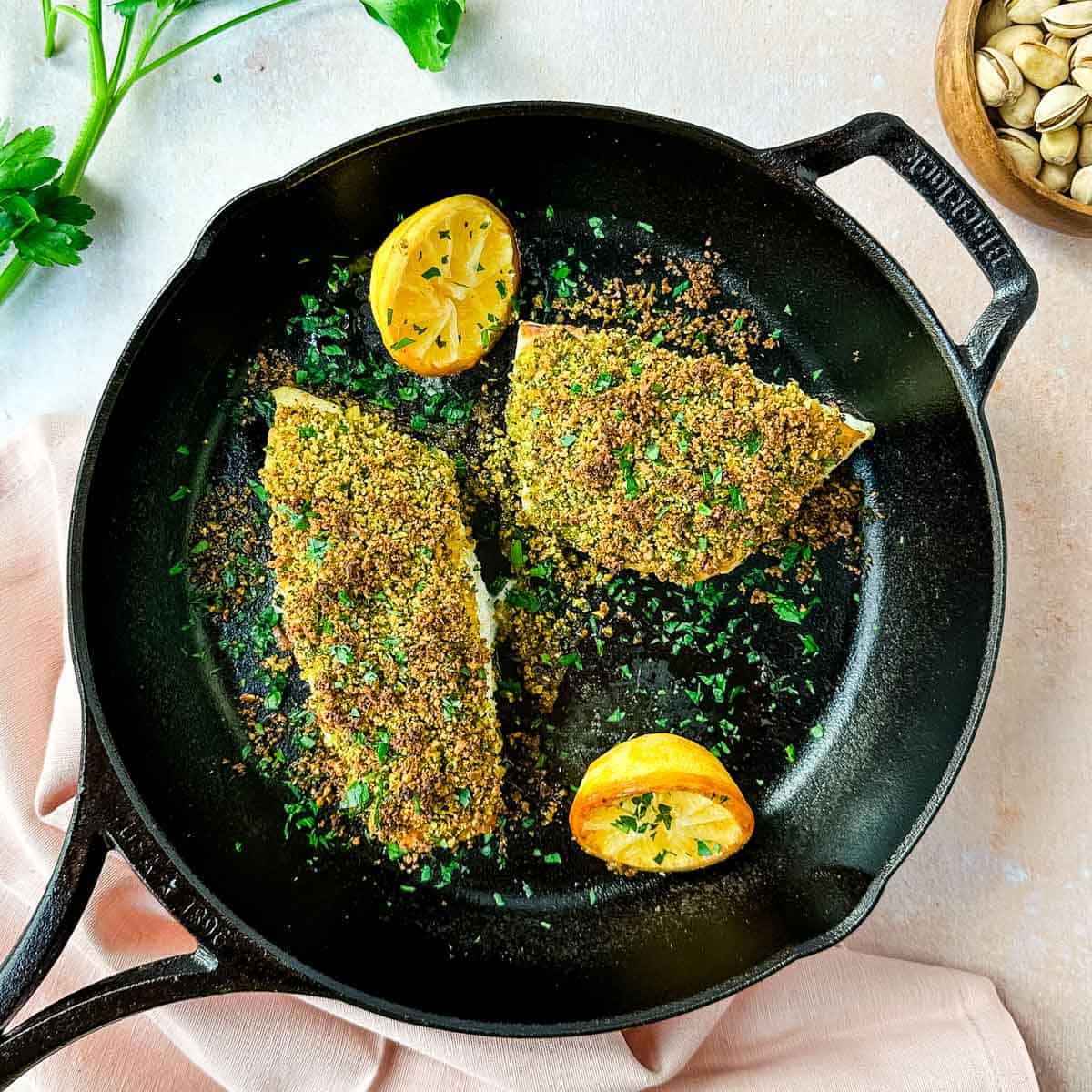 Pan Roasted Pistachio Crusted Fish Recipe (Any Fish) – Natalie Marble Cooks